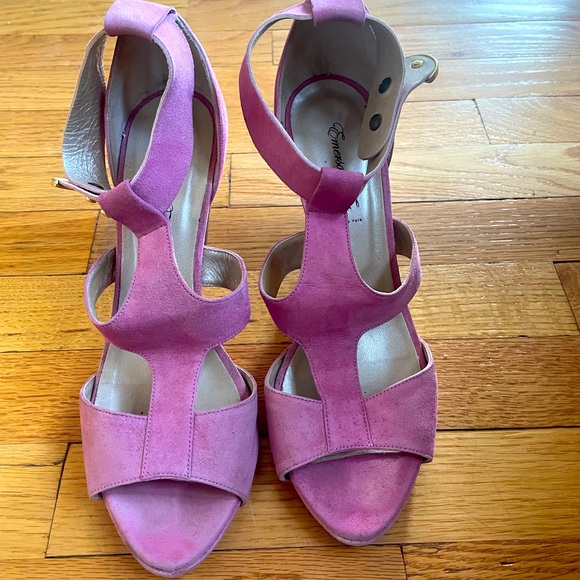 Emerson Fry | Shoes | Emerson Fry Pink Suede High Heel Size 39 | Poshmark